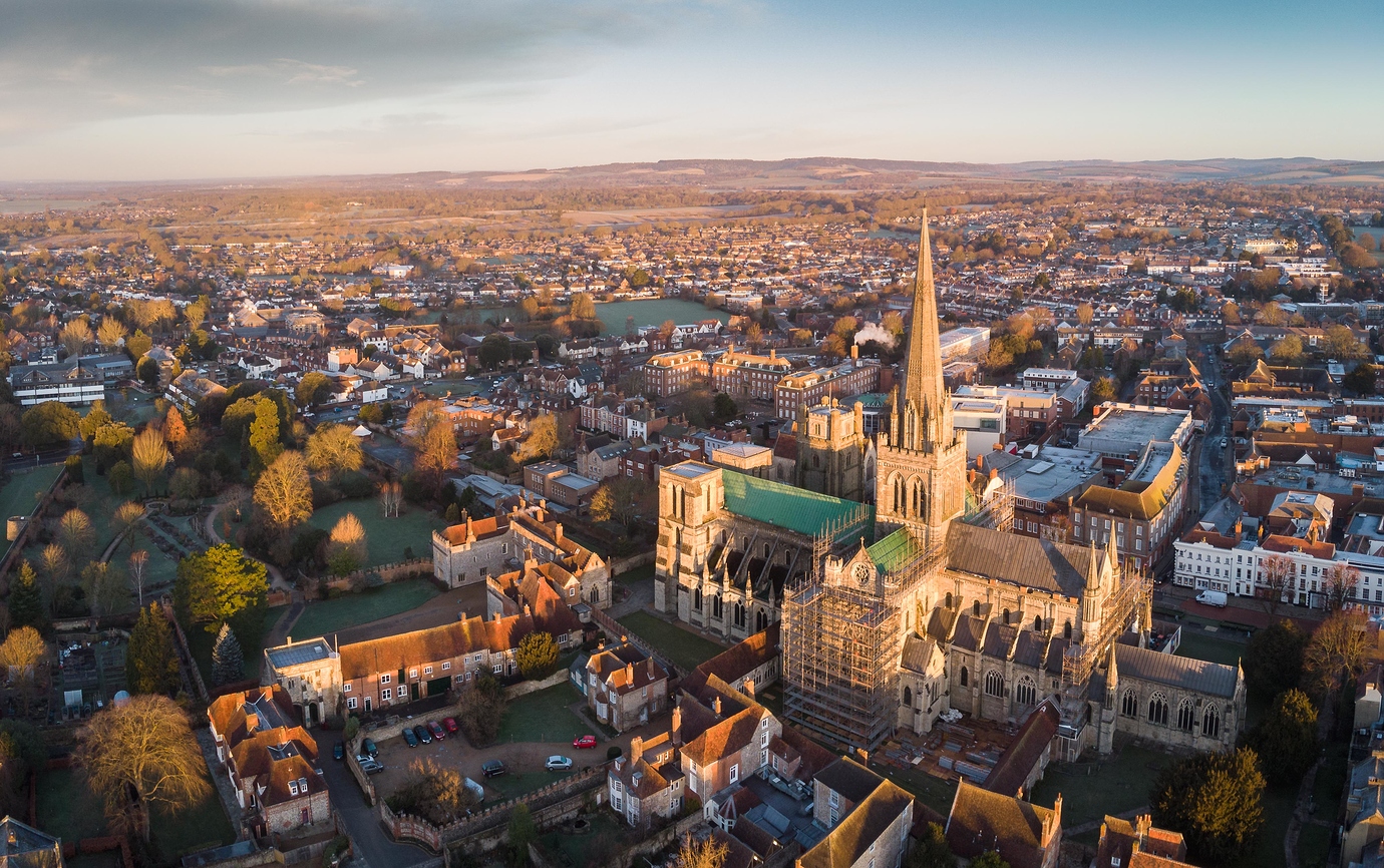 Chichester Cathedral new roof - Photos by Drone - Grey Arrows Drone Club UK