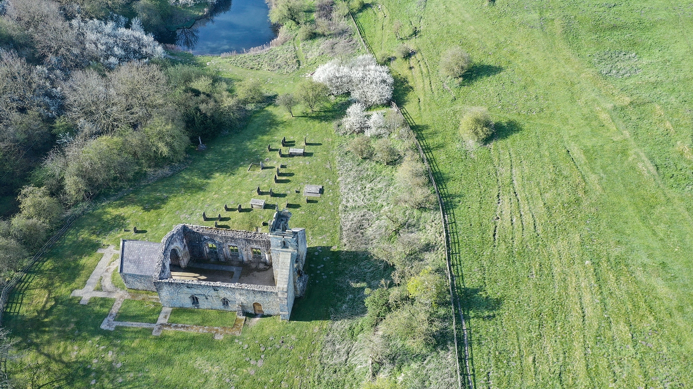 Wharram Percy deserted medieval village - Photos by Drone - Grey Arrows ...