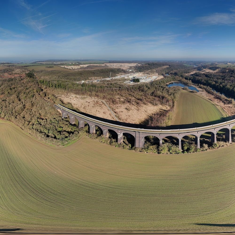 Conisbrough Viaduct - Panos by Drone - Grey Arrows Drone Club UK