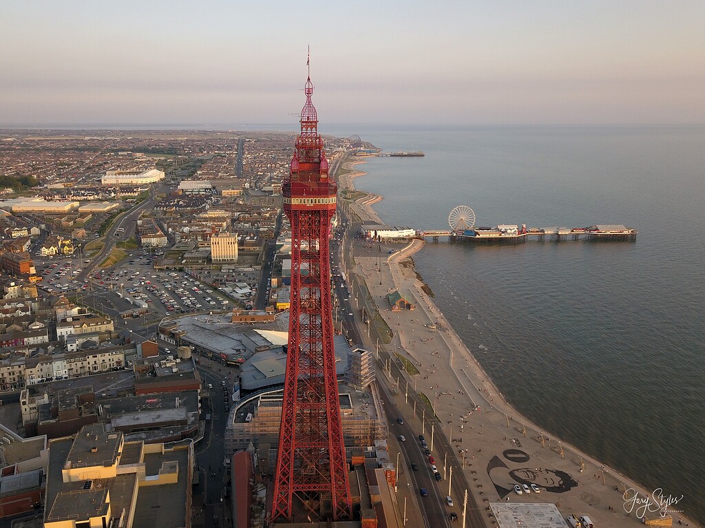 Blackpool Tower Sunset - Photos by Drone - Grey Arrows Drone Club UK