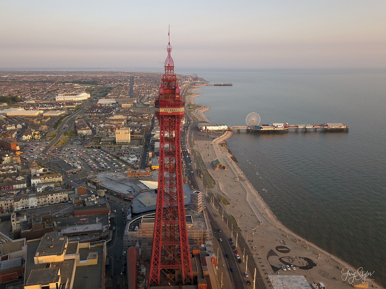 Blackpool Tower Sunset - Photos by Drone - Grey Arrows Drone Club UK