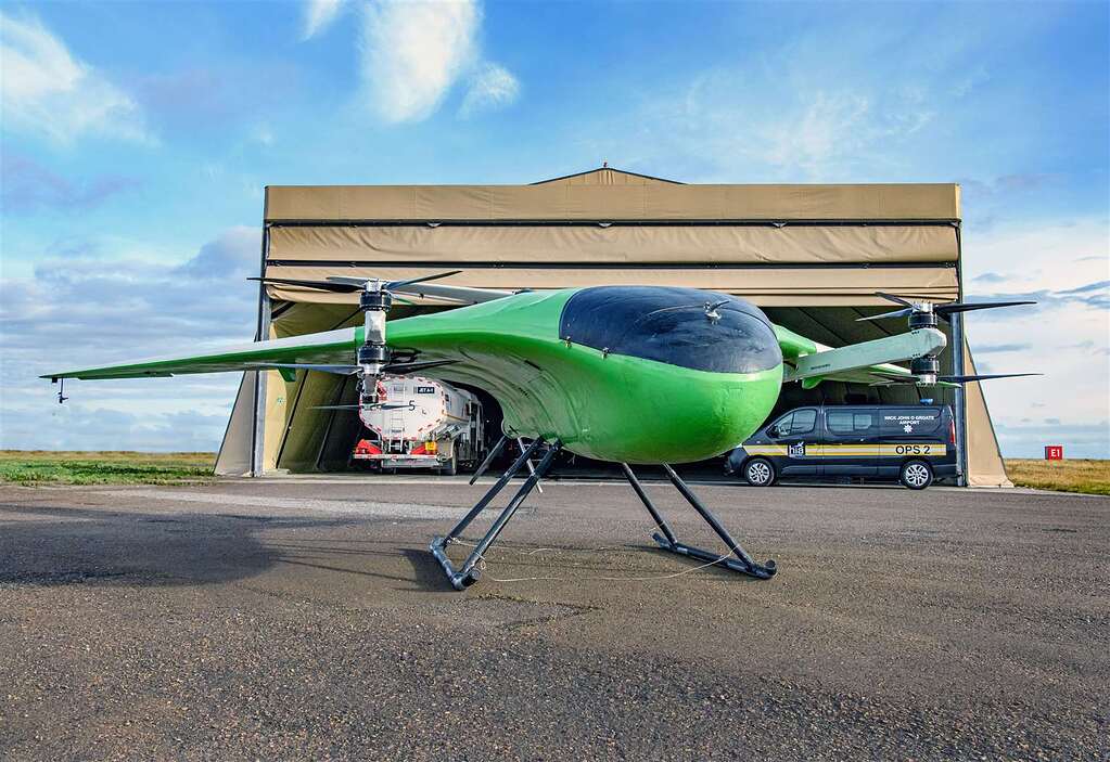 Test flight of largest VTOL cargo UAV in Europe at Wick airport - Drone ...