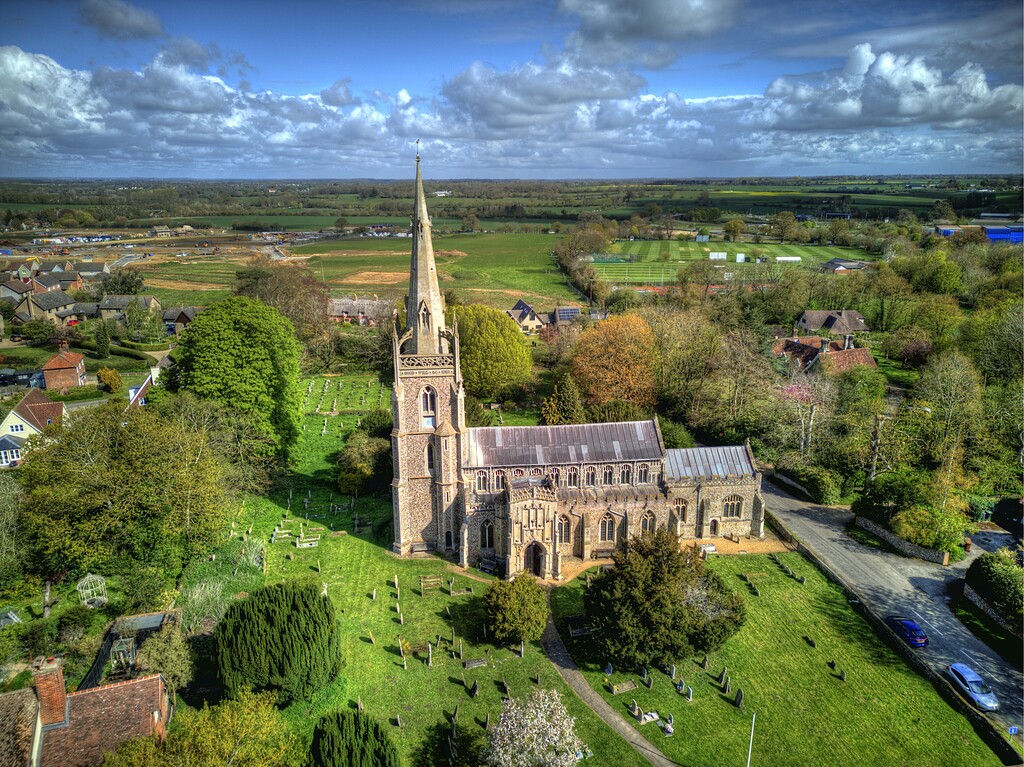 St Mary's Church, Woolpit, Suffolk - Photos by Drone - Grey Arrows ...