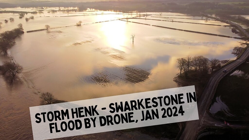 Storm Henk - River Trent in flood at Swarkestone, Derbyshire - Videos ...