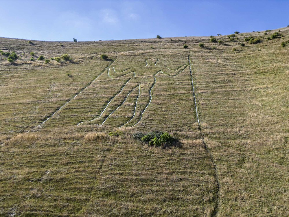 Long man on the sussex downs at wilmington - Photos by Drone - Grey ...
