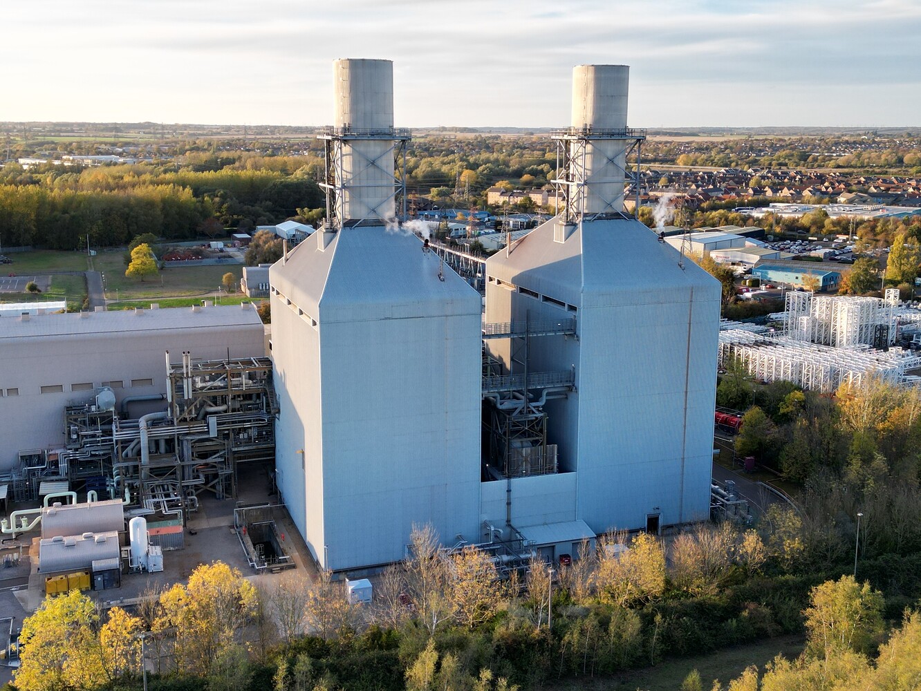 Little Barford Power Station and St Neots - Photos by Drone - Grey ...