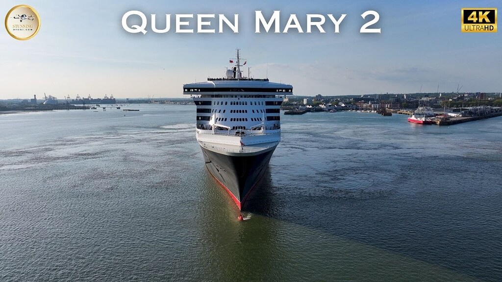 The Queen Mary 2 Leaving The Port of Southampton - Videos by Drone ...