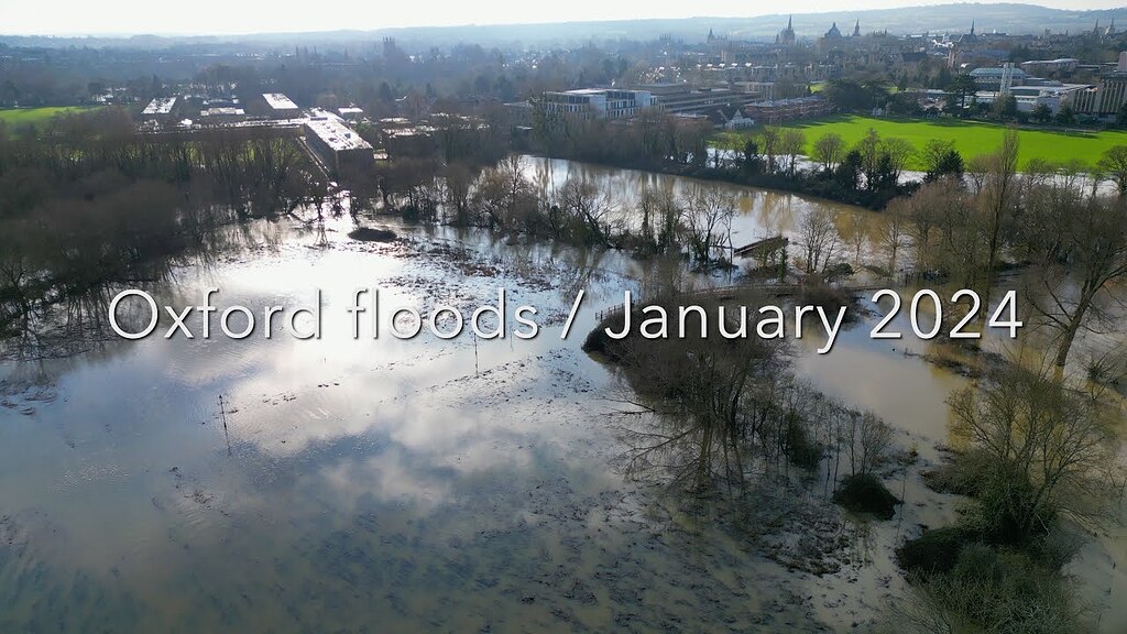 Oxford Floods, 6 January 2024 - Videos by Drone - Grey Arrows Drone Club UK