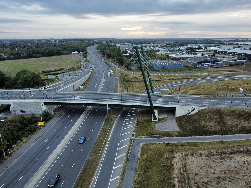 New bridge over A45 in Coventry - Photos by Drone - Grey Arrows Drone ...
