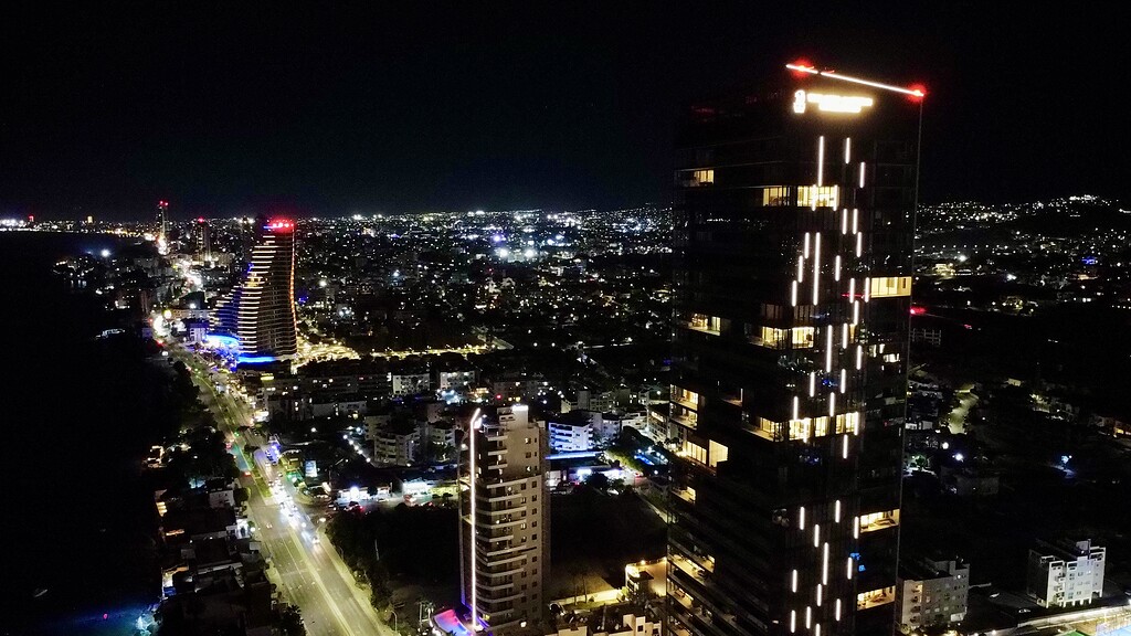 Limassol night skyline - Photos by Drone - Grey Arrows Drone Club UK