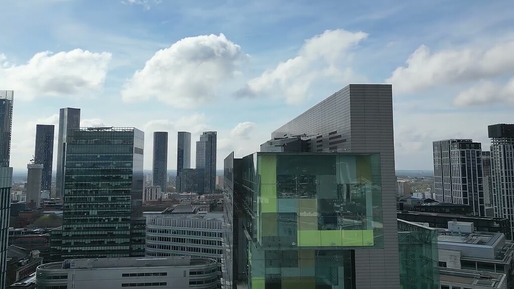 Reflections - Manchester City Centre, UK - Videos by Drone - Grey ...
