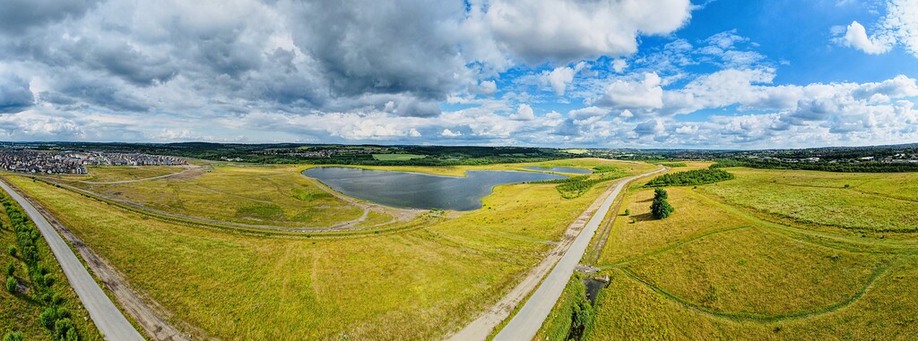 Panoramic Photo of Waverley Lake near Rotherham - Panos by Drone - Grey ...