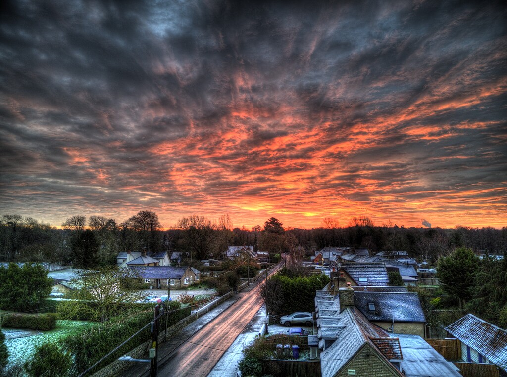 Fiery red sky as we bid farewell to the cold snap - Photos by Drone ...