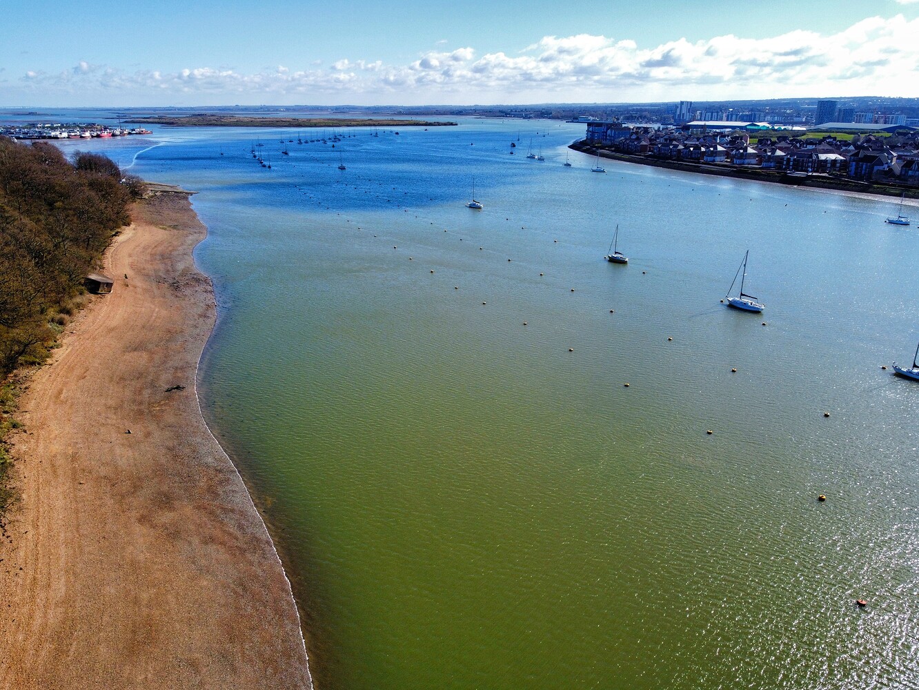Upper Upnor, River Medway, Chatham, Kent - Photos by Drone - Grey ...