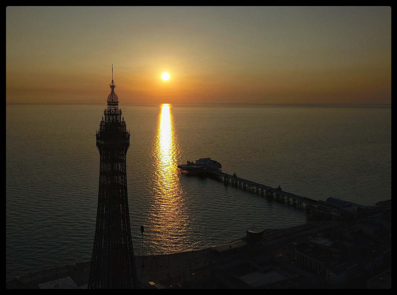 Blackpool Tower Sunset - Photos by Drone - Grey Arrows Drone Club UK