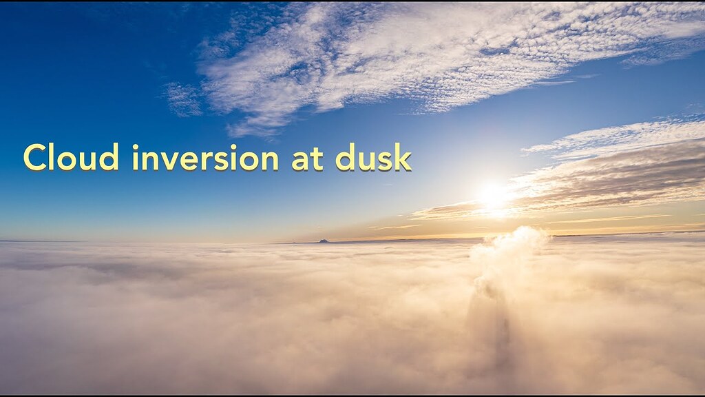 Cloud inversion at dusk - Videos by Drone - Grey Arrows Drone Club UK