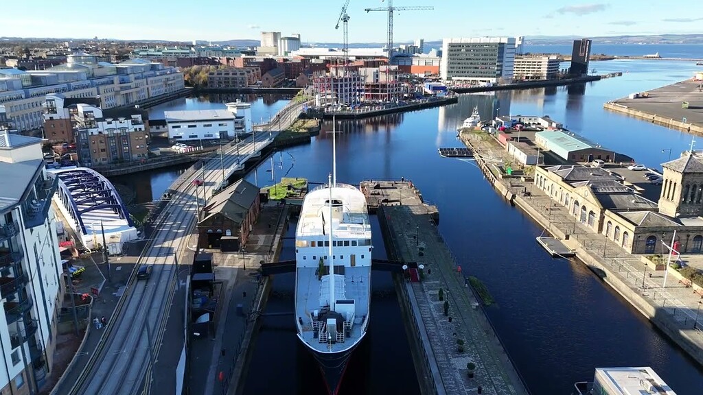 Leith docks & royal yacht britannia by mini4pro - Videos by Drone ...