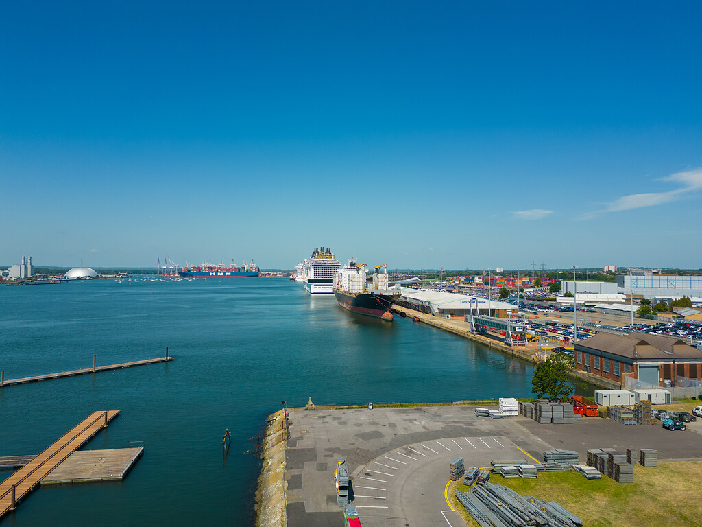 Mayflower park and Docks Southampton. DJI Mini 3 Pro - Photos by Drone - Grey Arrows Drone Club UK