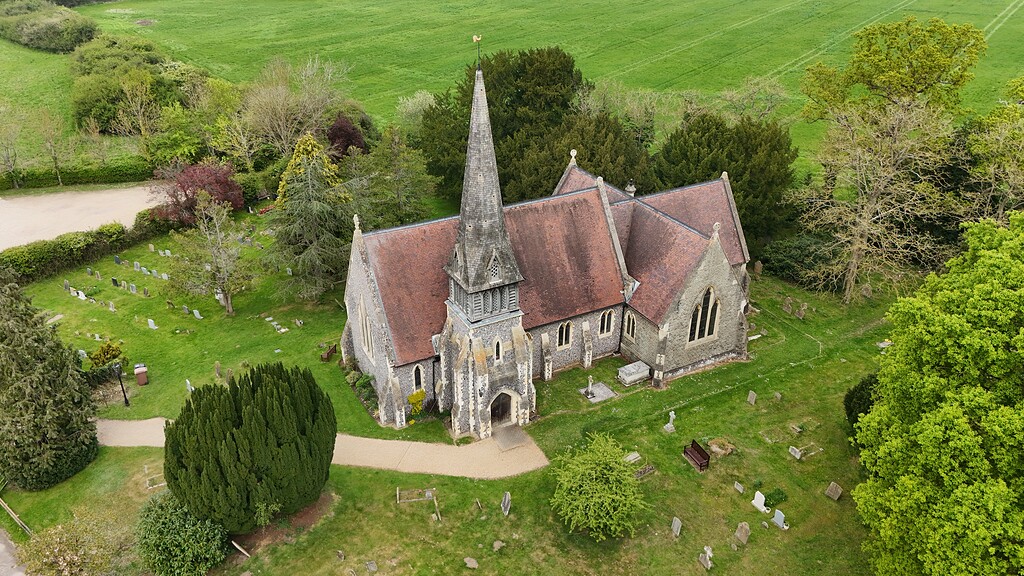 St James Church, Barkham, Berkshire - Photos by Drone - Grey Arrows ...