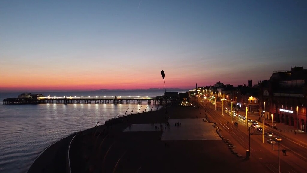 Blackpool Tower and Promenade at night - Videos by Drone - Grey Arrows ...