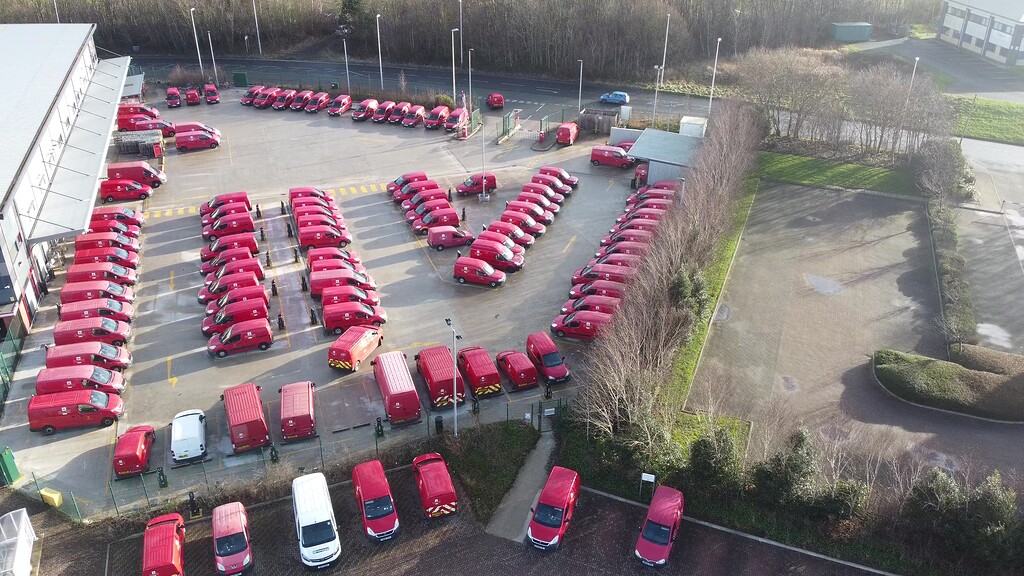 Lotsa red vans! - Photos by Drone - Grey Arrows Drone Club UK