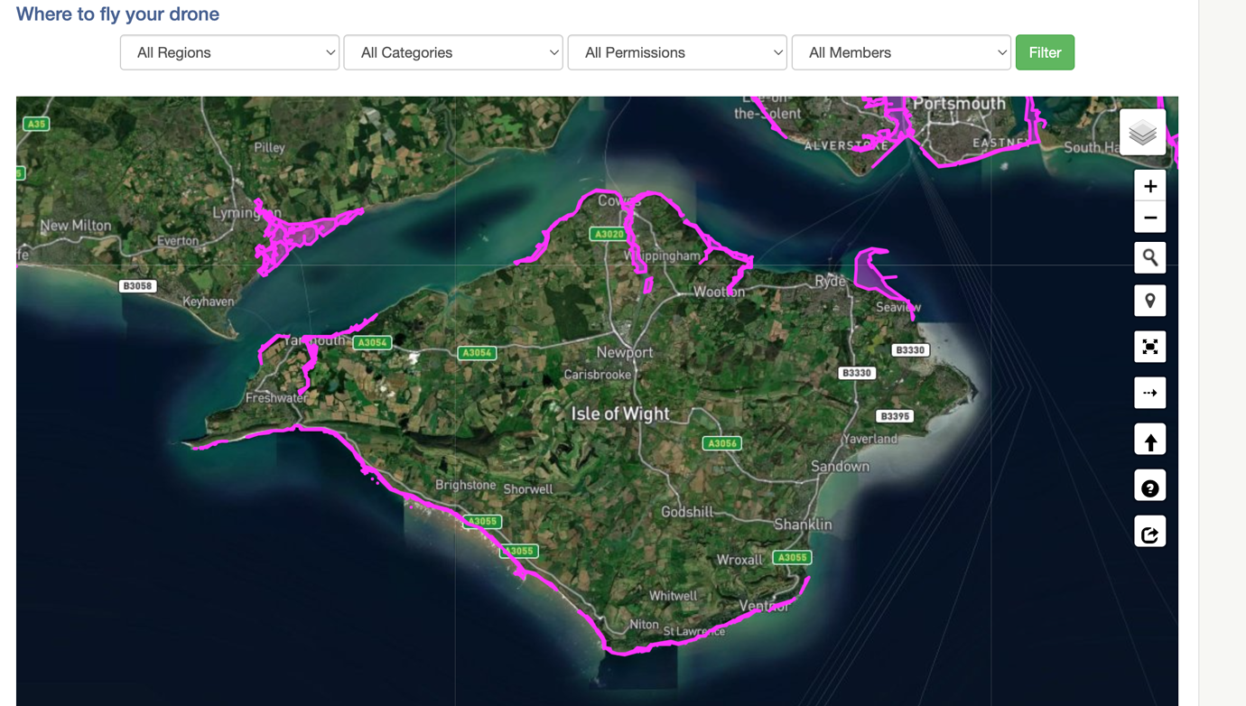 Crown foreshore around the Isle of Wight - Where to fly your drone in ...