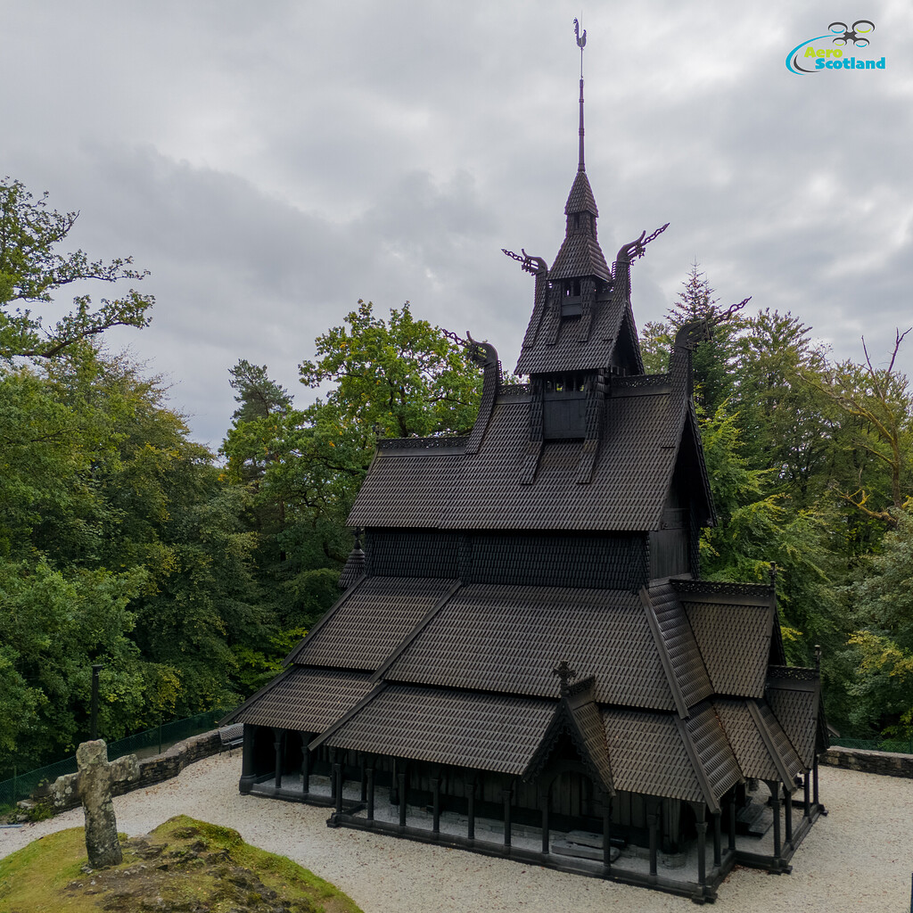 Fantoft Stavkirke, Norway - Photos by Drone - Grey Arrows Drone Club UK