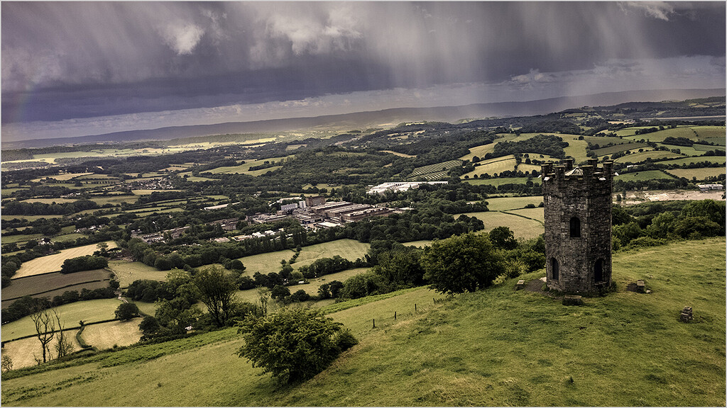 Thunder storm at pontypool Folly Tower - Photos by Drone - Grey Arrows ...