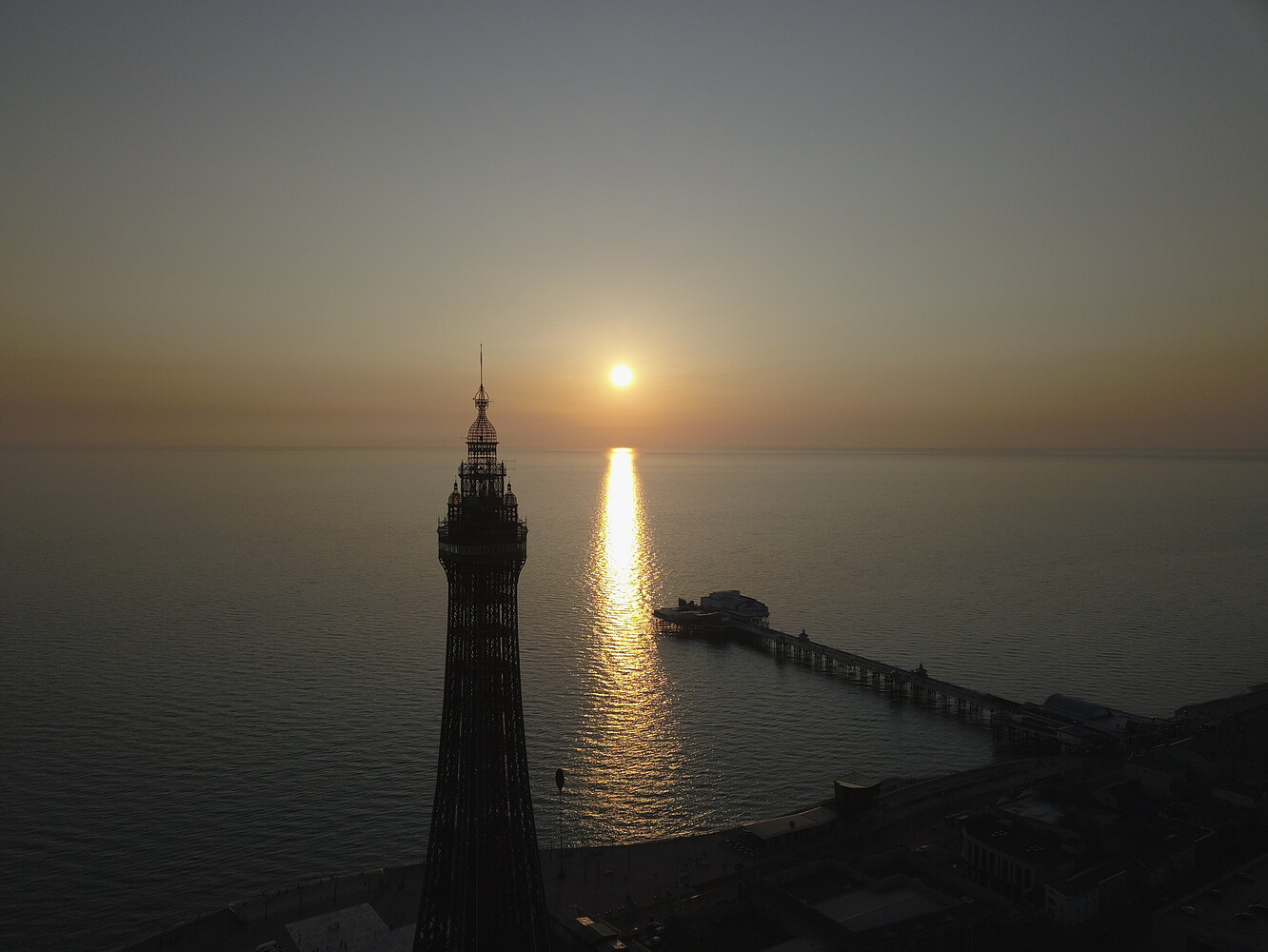 Blackpool Tower Sunset - Photos by Drone - Grey Arrows Drone Club UK