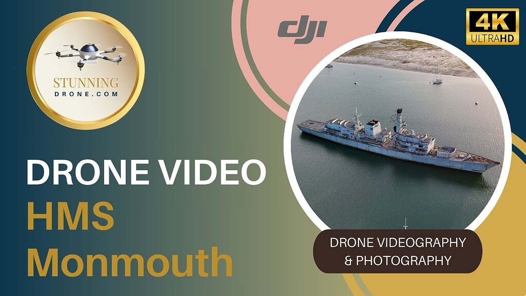 HMS MONMOUTH F235 at Fareham Creek Awaiting Disposal - Videos by Drone ...