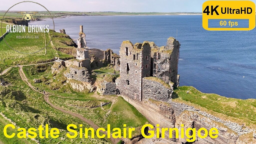 Castle Sinclair Girnigoe, Wick, NC500 - Videos by FPV Drone - Grey ...