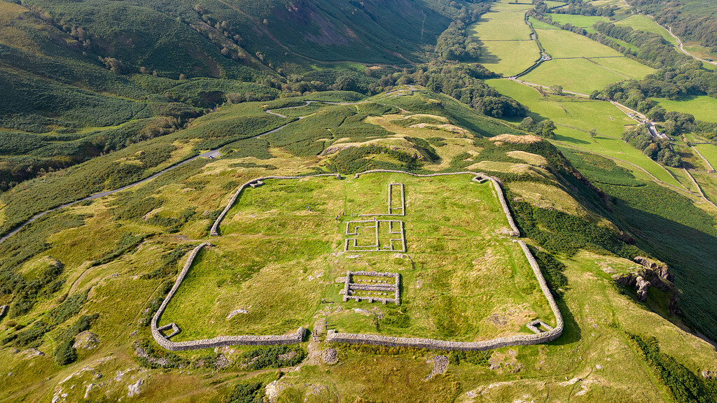 Hardkott Roman Fort Eskdale Cumbria - Photos by Drone - Grey Arrows ...