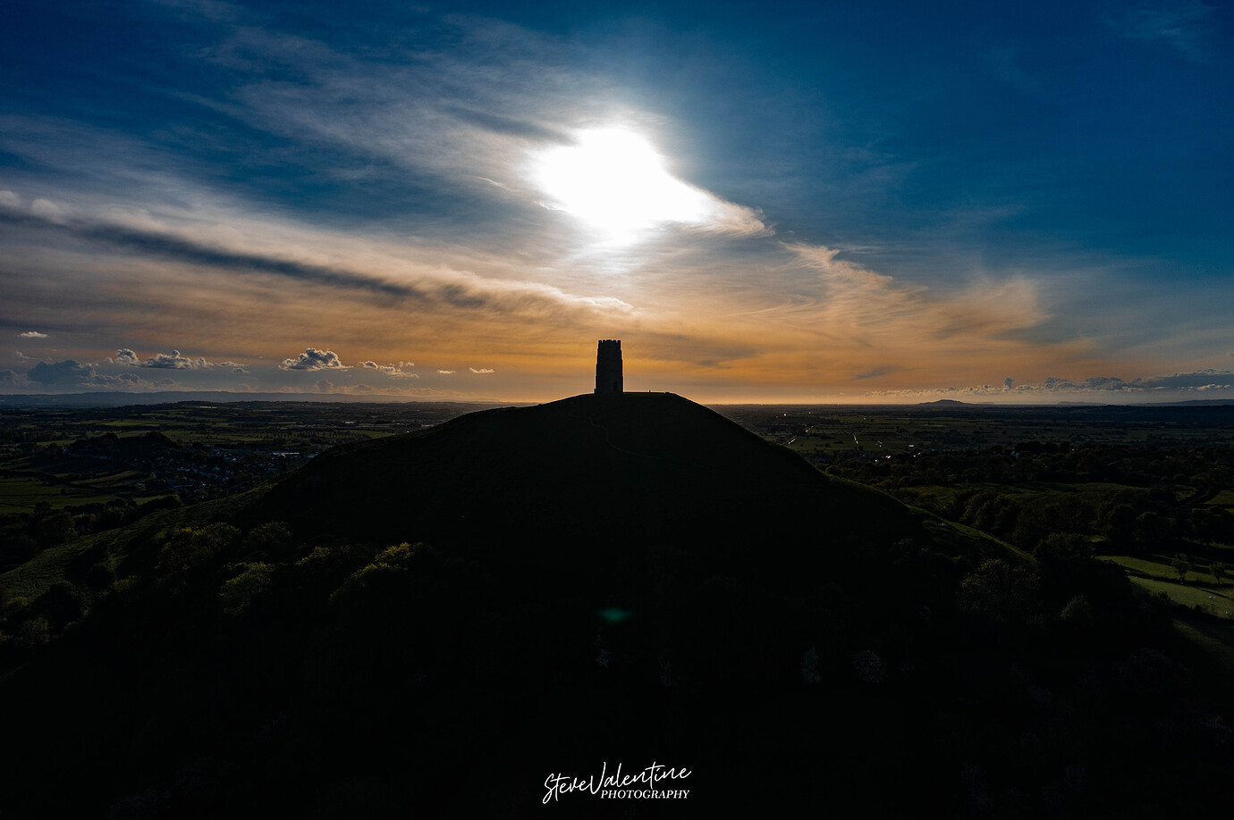 Glastonbury Tor Sunset - Photos by Drone - Grey Arrows Drone Club UK