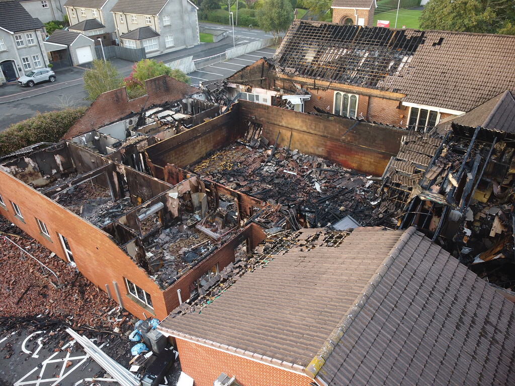 Greenisland Church Fire Damage N Ireland - Photos by Drone - Grey ...
