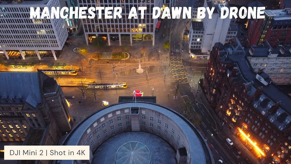 Manchester by drone at dawn - Videos by Drone - Grey Arrows Drone Club UK