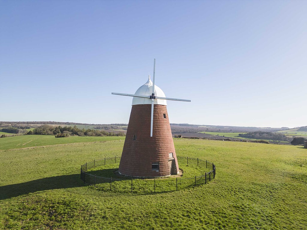 Halnaker Windmill on Halnaker Hill - Photos by Drone - Grey Arrows ...