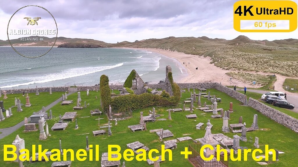 Balkaneil Church and Beach, Durness, NC500 - Videos by Drone - Grey ...