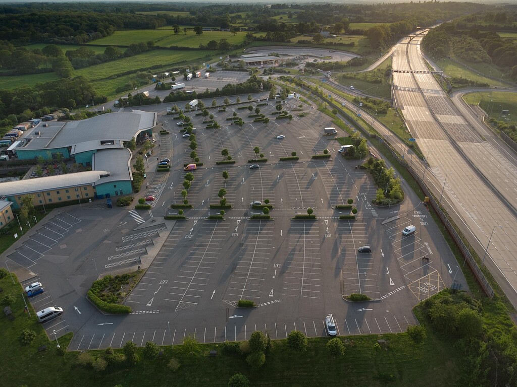Empty M25 and Cobham Services - Photos by Drone - Grey Arrows Drone Club UK