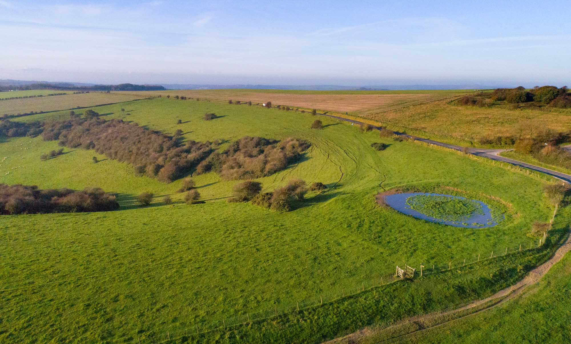 Ditchling Dew Pond Sussex Downs 2017 - Photos by Drone - Grey Arrows ...