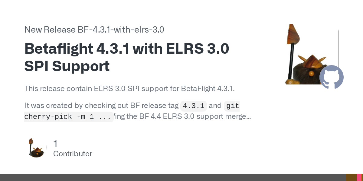 ELRS SPI BF 4.3.1 with a BF 4.4 merge - Racing Quads, Self-builds & FPV - Grey Arrows Drone Club UK