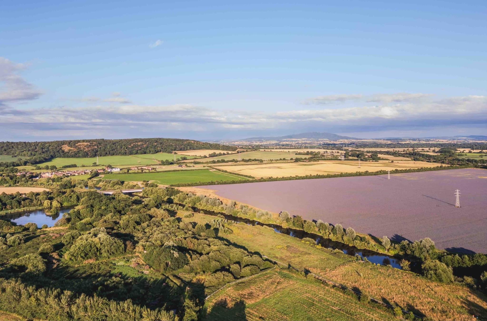 Haughmond Hill on the left the Wrekin in the centre and a colourful ...