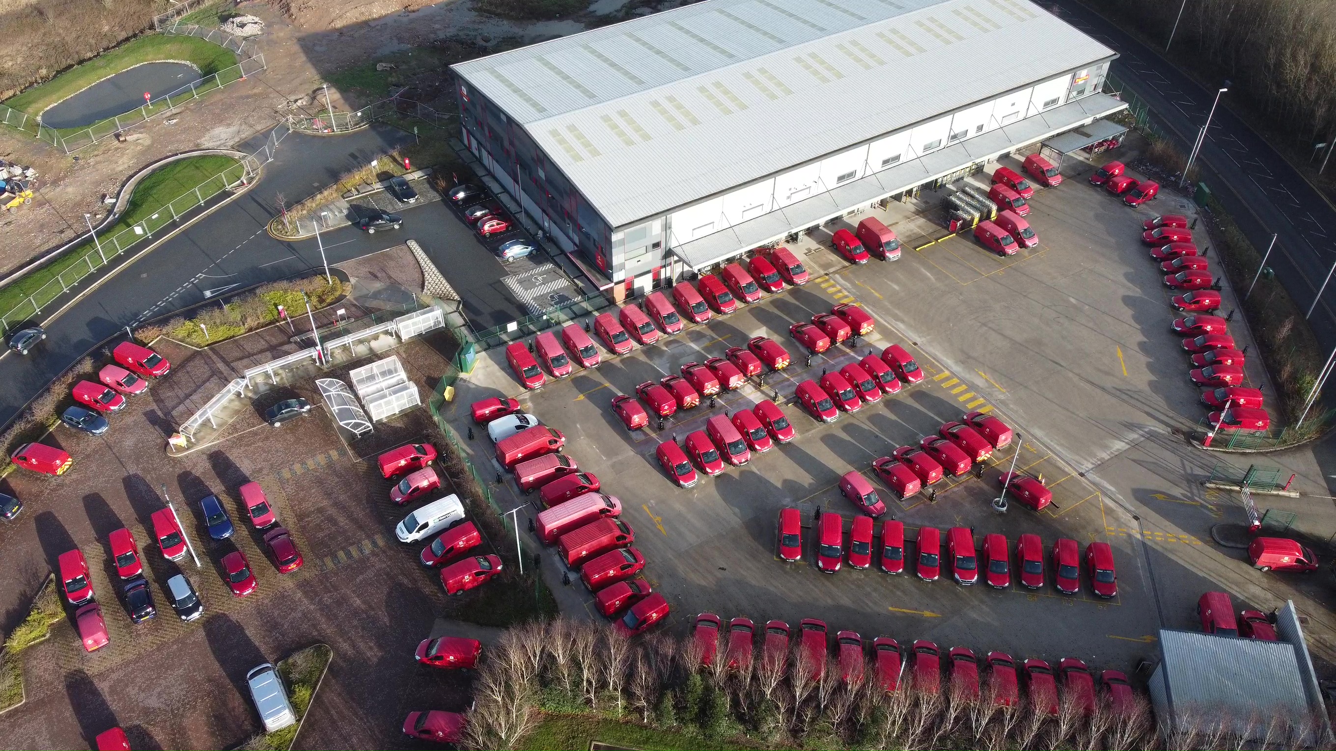 Lotsa red vans! - Photos by Drone - Grey Arrows Drone Club UK
