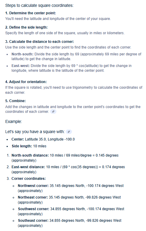 Finding the latitude and Longitude points of a square boundary ...