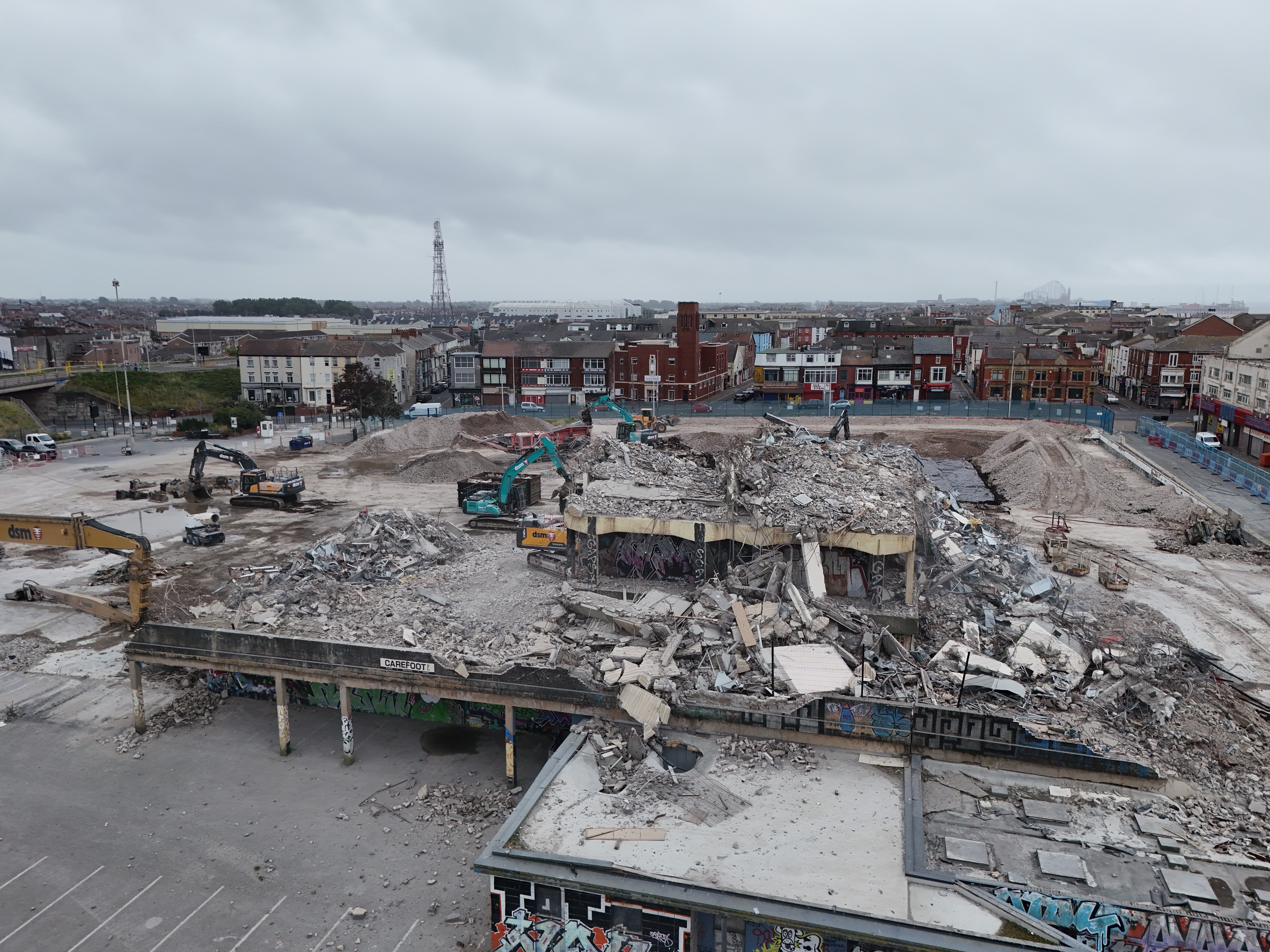 Blackpool Nick Demolition - Photos by Drone - Grey Arrows Drone Club UK