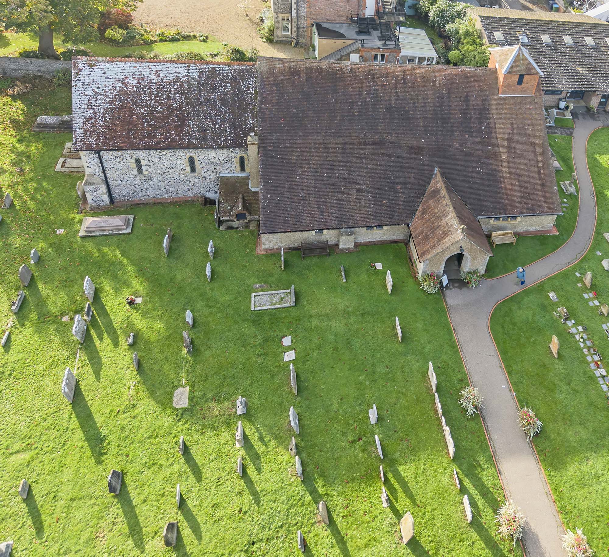 St Andrews church in Ferring West Sussex - Photos by Drone - Grey ...