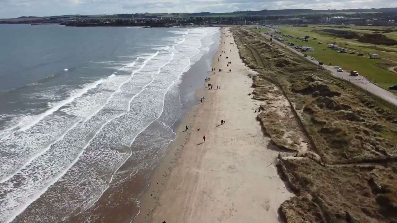 St Andrews west beach - Videos by Drone - Grey Arrows Drone Club UK