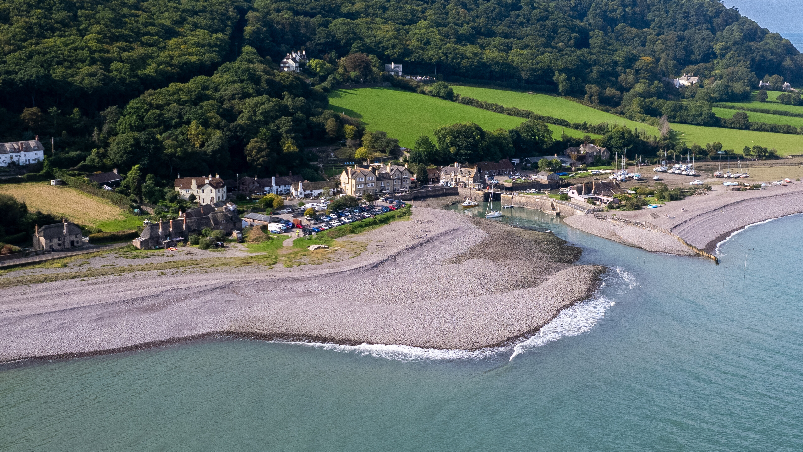 Views of Porlock Weir & Hurleston Point - Photos by Drone - Grey Arrows ...