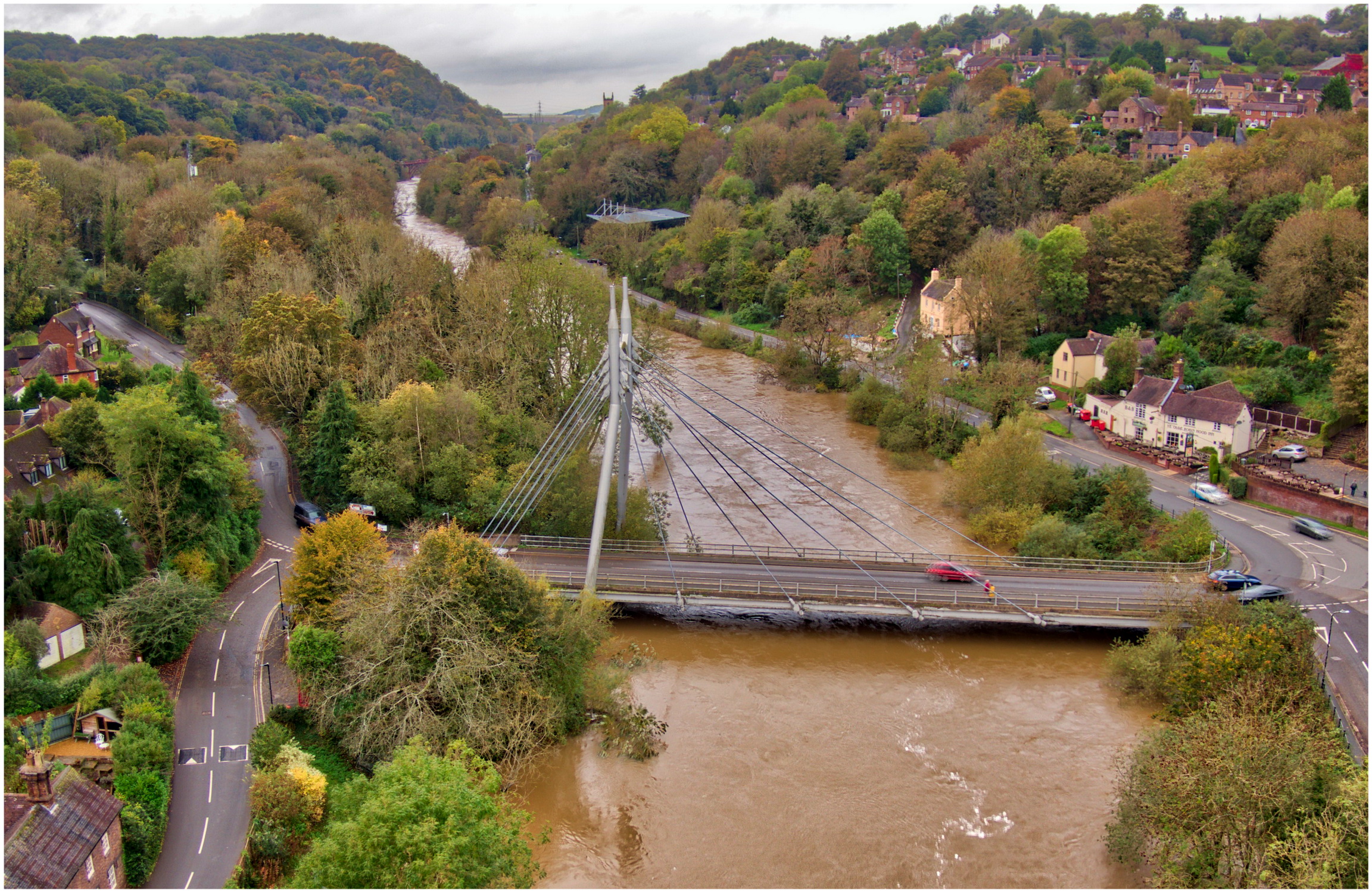 Ironbridge in Flood - Photos by Drone - Grey Arrows Drone Club UK