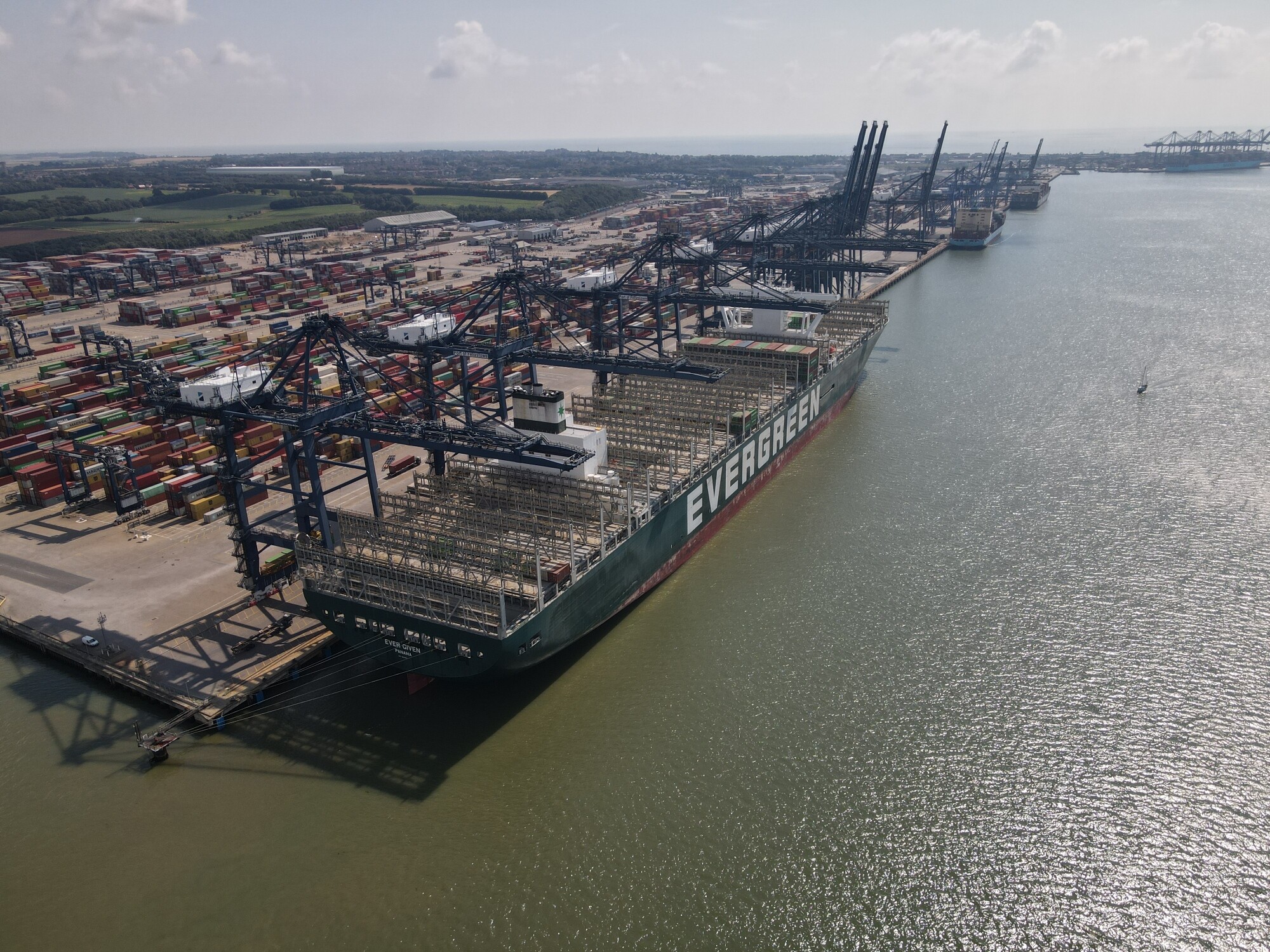 Evergiven ship Harwich - Photos by Drone - Grey Arrows Drone Club UK