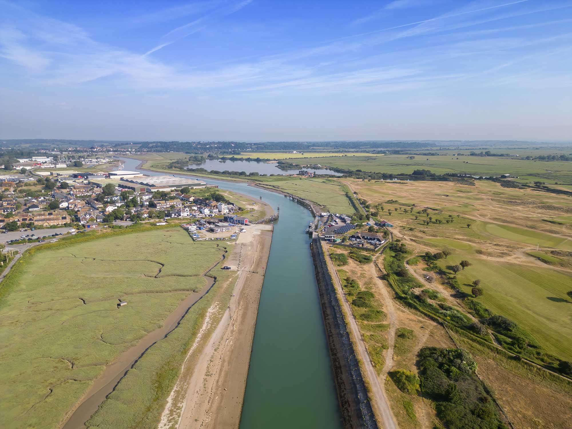 Entrance to Rye harbour - Photos by Drone - Grey Arrows Drone Club UK